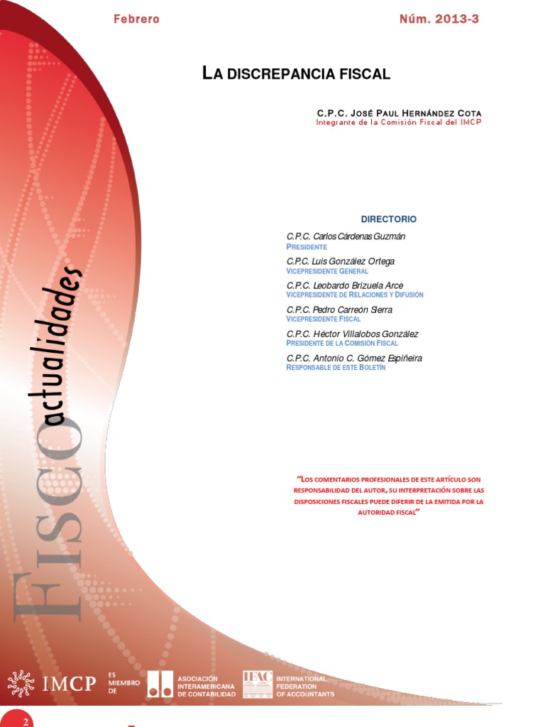 Discrepancia Fiscal | PDF | Finanzas y administración del dinero