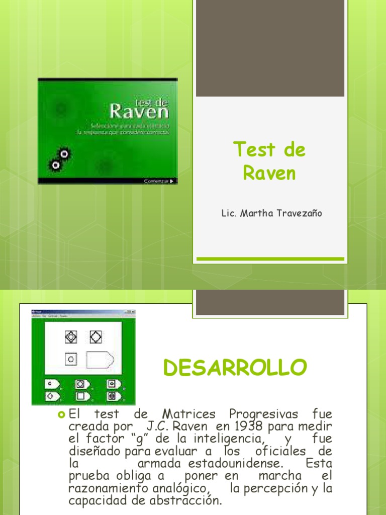 Test de Raven | PDF | Ciencia cognitiva | Cognición