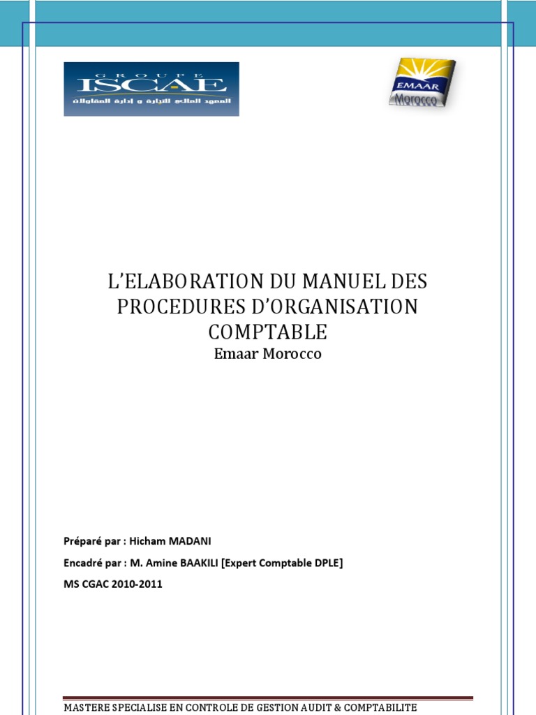 Modèle Procédure Comptable – Organisation Comptable Définition – BBEM