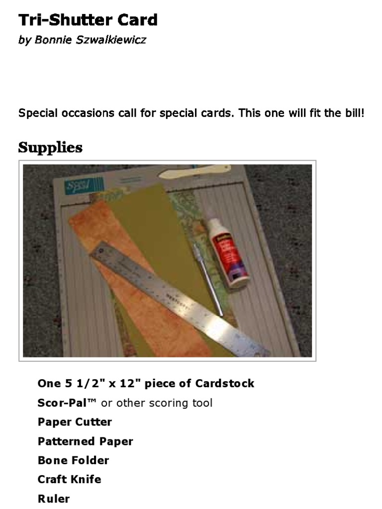 Tri Shutter Card | PDF | Tutorial | Paper