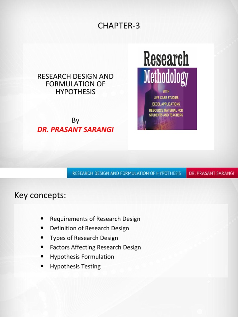 Chapter-3: Research Design and Formulation of Hypothesis | PDF ...
