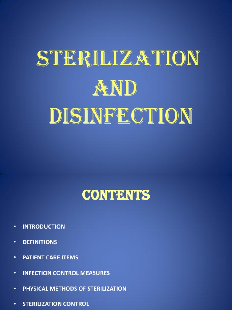 Sterilization and Disinfection | PDF | Sterilization (Microbiology ...