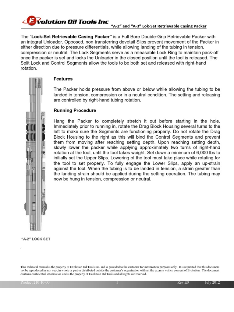 A2 and A3 Lok Set Retrievable Casing Packer - Rev.E0 - 30 - Jul - 12 ...