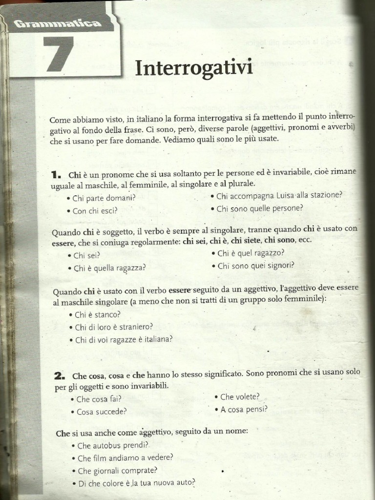 Aggettivi Pronomi e Avverbi Interrogativi Regole Ed Esercizi | PDF