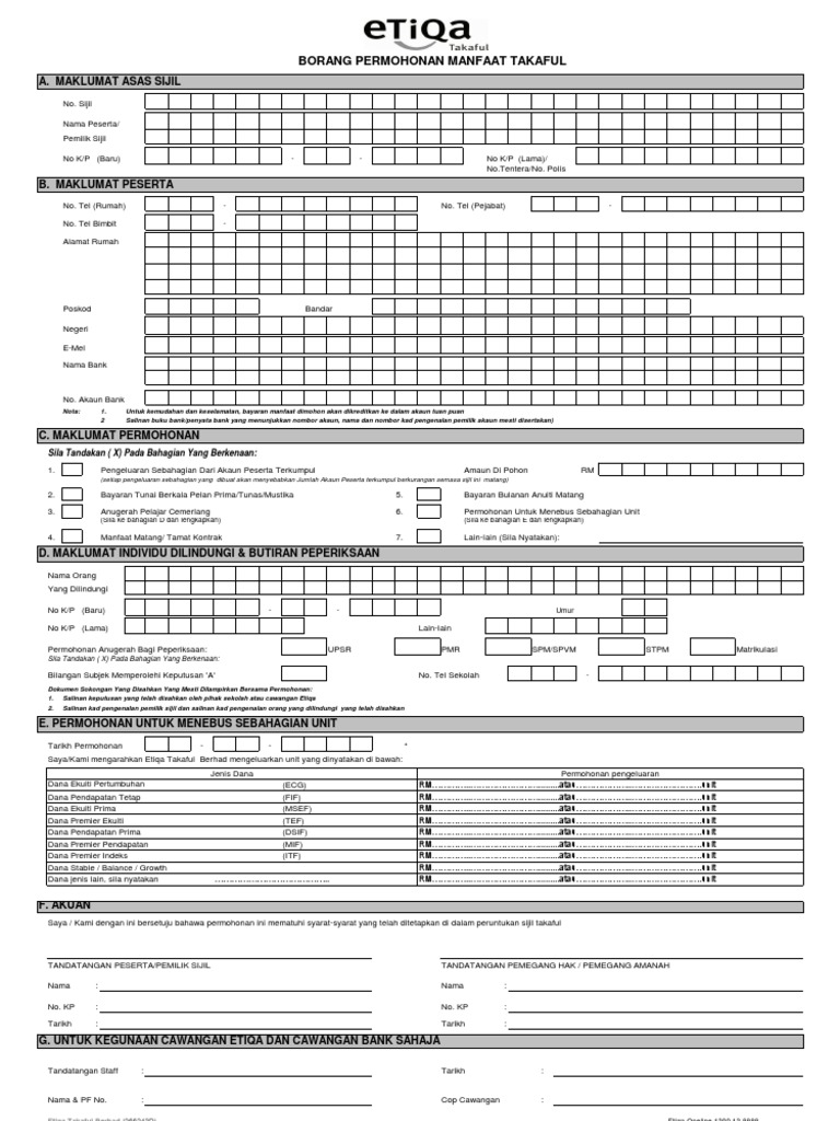 Form Etiqa | PDF