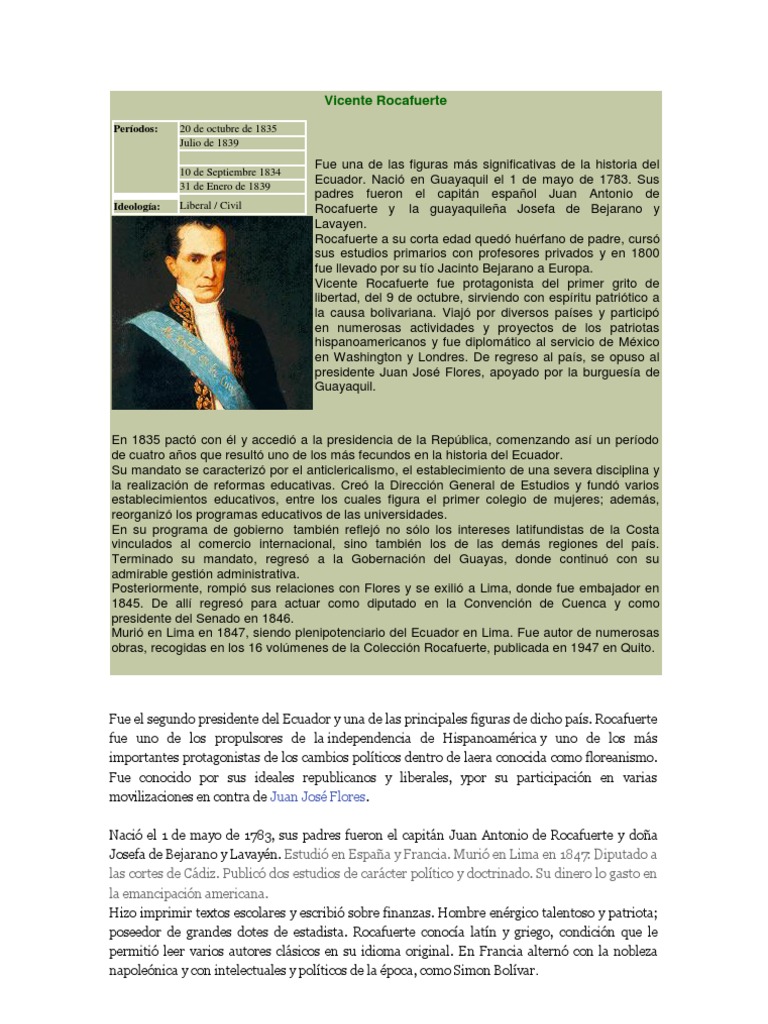 Vicente Rocafuerte | PDF | Ecuador | Gobierno