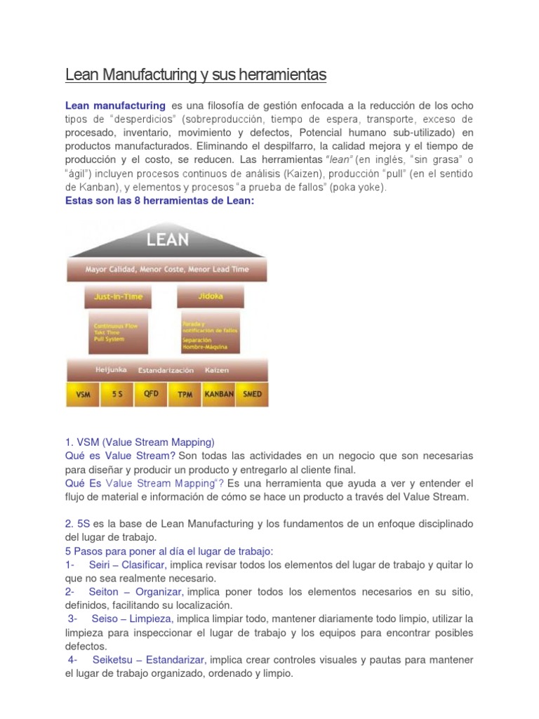Lean Manufacturing y Sus Herramientas | PDF | Lean Manufacturing | Industrias