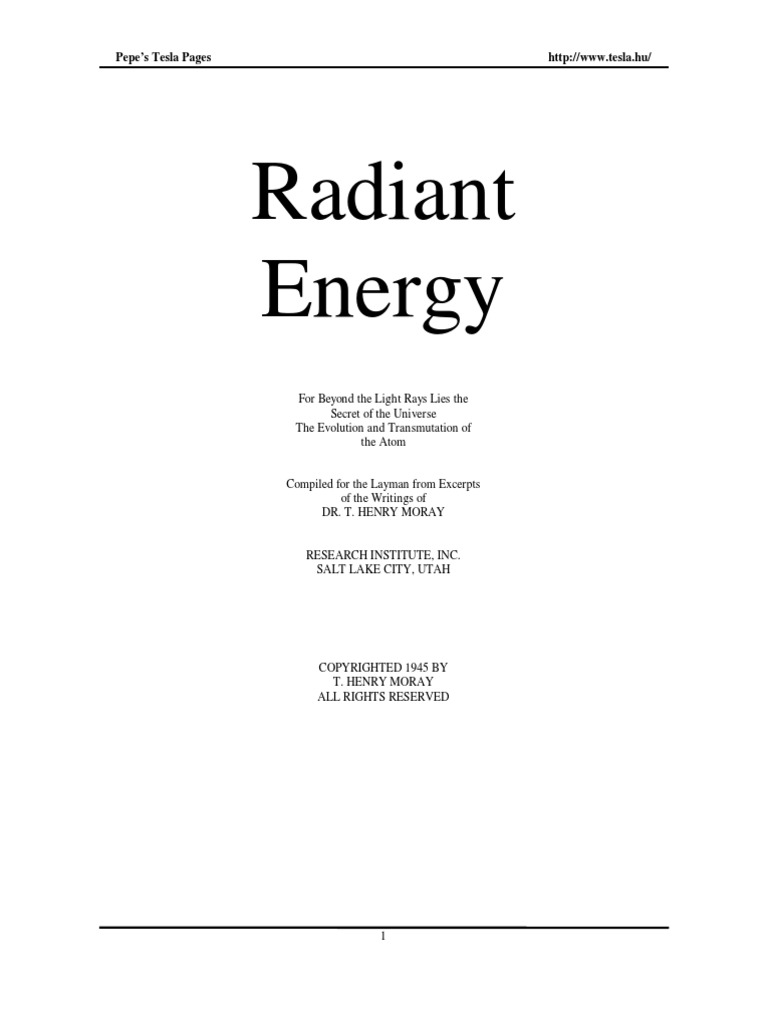 Radiant Energy Moray 1945 | PDF | Electromagnetic Radiation | Atoms