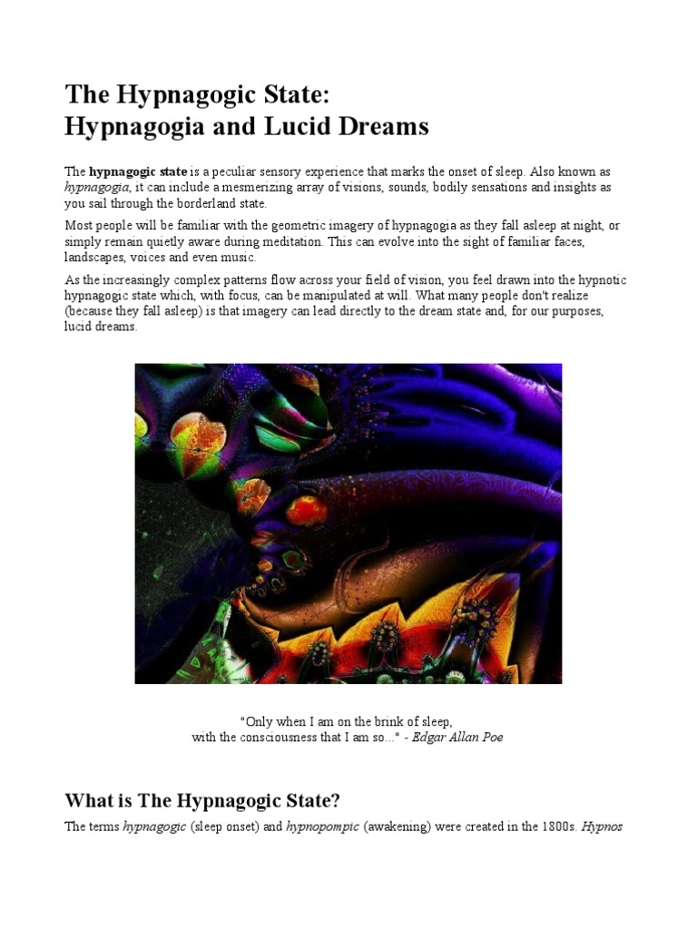 Hypnagogia and Lucid Dreams | PDF | Dream | Sleep