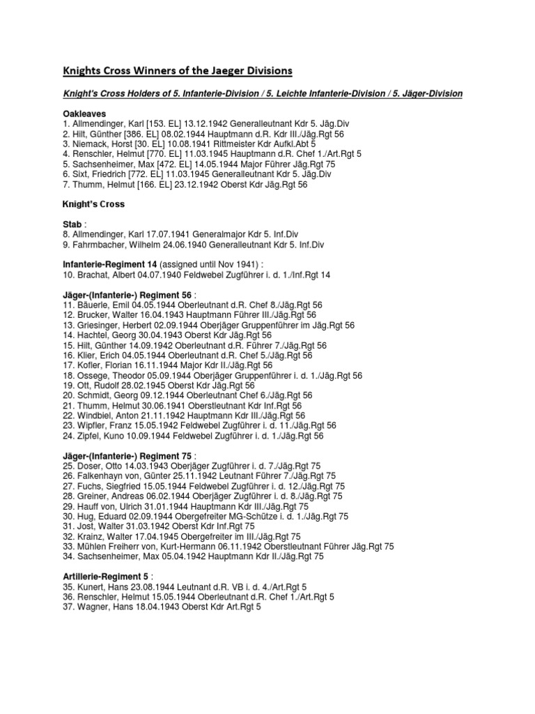 RK Winners of The Jaeger Divisions | PDF