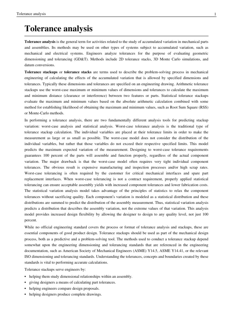 Tolerance | PDF | Statistics | Applied Mathematics