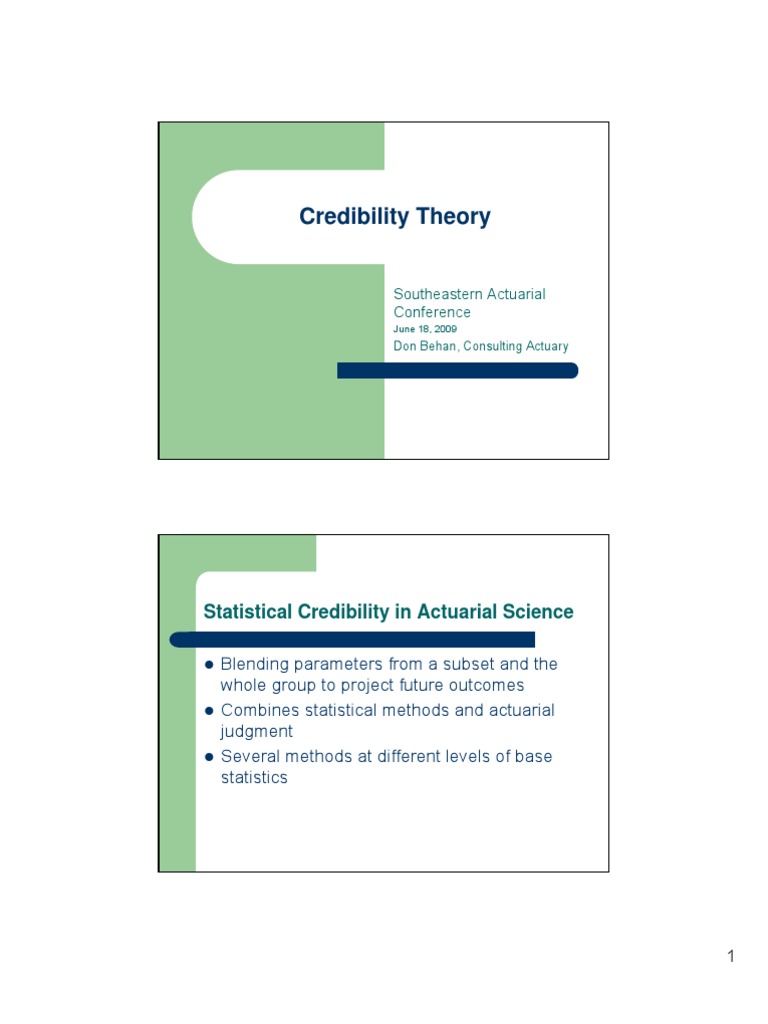 Credibility Theory | PDF