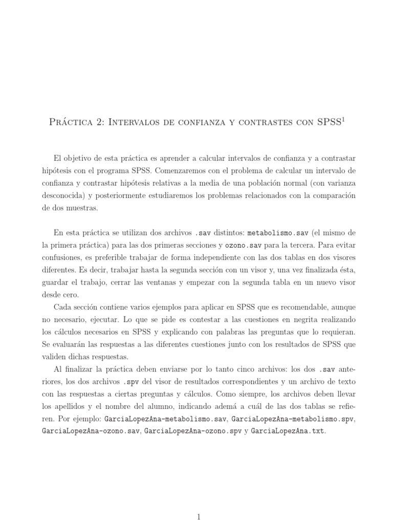 Intervalos de Confianza Con Spss | PDF | Spss | Intervalo de confianza