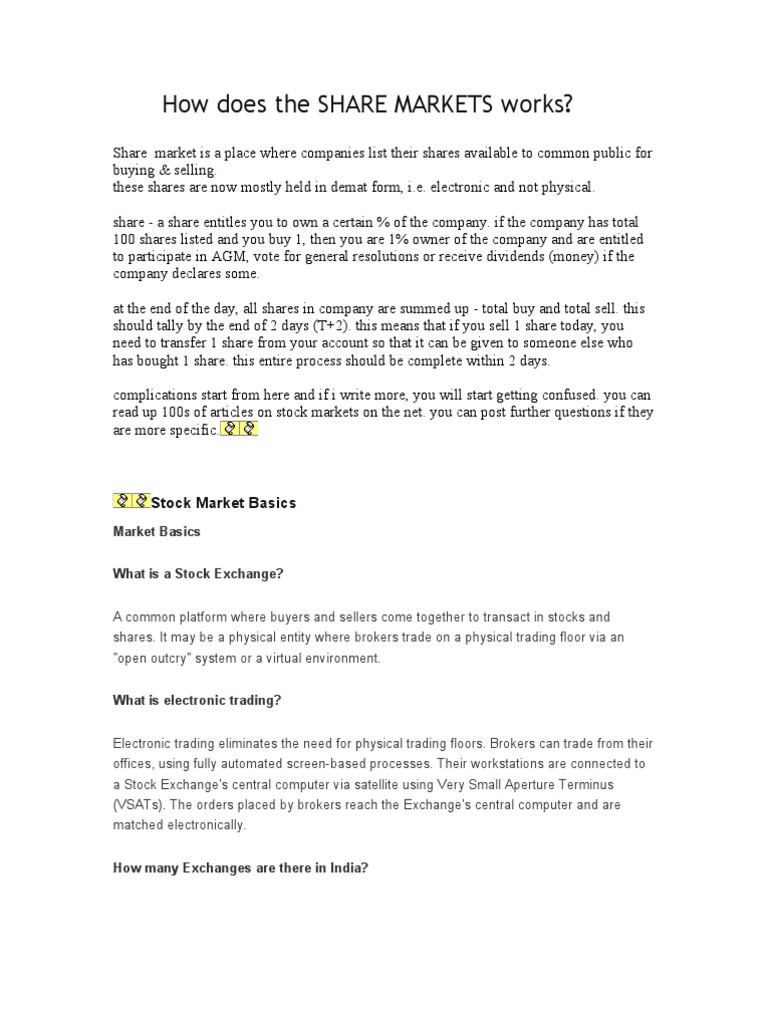 Share Market Notes | PDF | Dividend | Short (Finance)