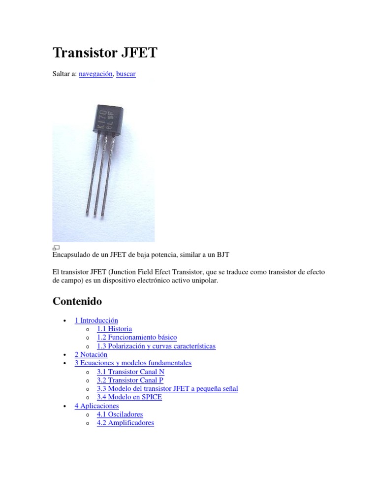 Transistor JFET | Transistor | Transistor de unión bipolar