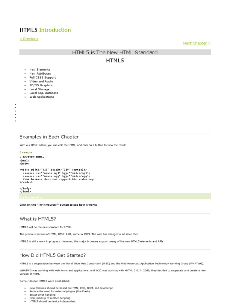HTML5 - A Complete Reference | PDF | Html | Html5