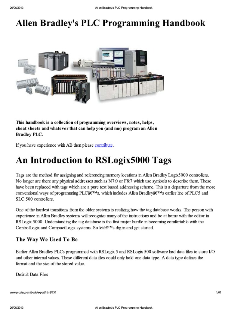 Allen Bradley's PLC Programming Handbook | PDF