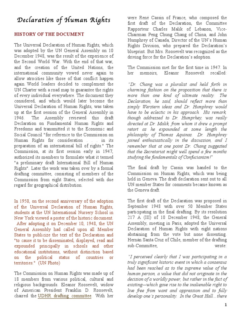 1948 Declaration of Human Rights | PDF | Human Rights | Natural And ...