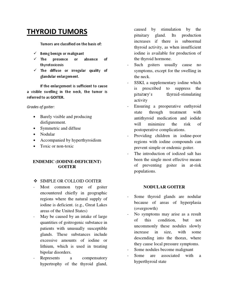 Thyroid Tumors: Grades of Goiter | PDF | Thyroid | Hyperthyroidism