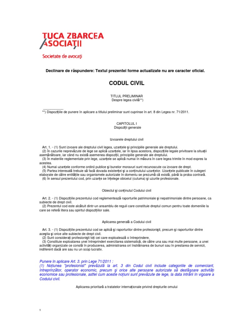 Noul Cod Civil | PDF