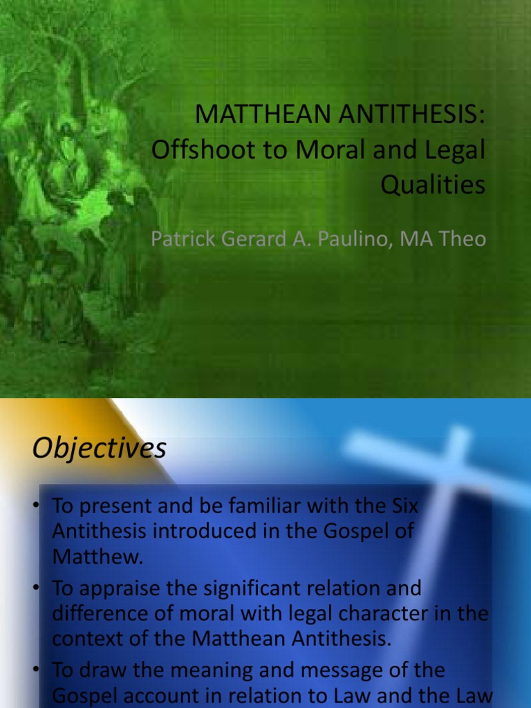 Matthean Antithesis | PDF | Adultery | Sermon On The Mount