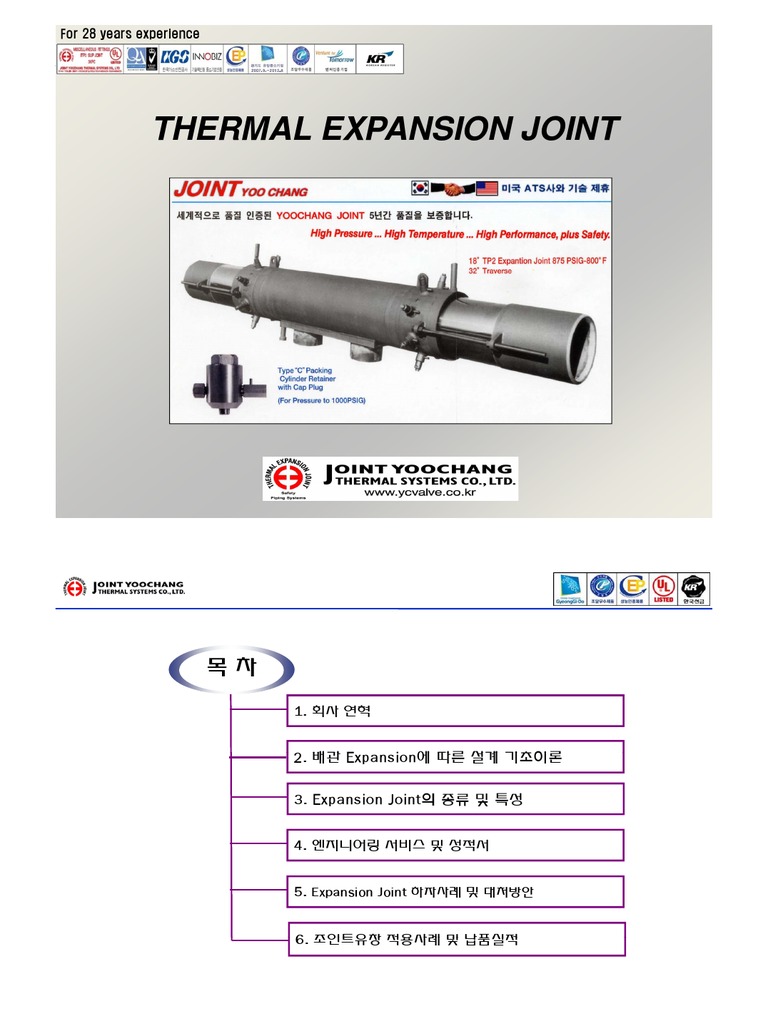 Thermal Expansion Joint - Joint YooChang PDF | PDF