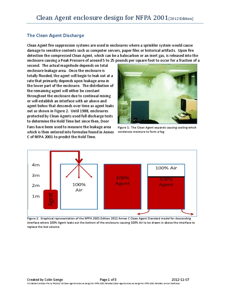 Clean Agent Enclosure Design For NFPA 2001 Retrotec Version PDF | PDF ...