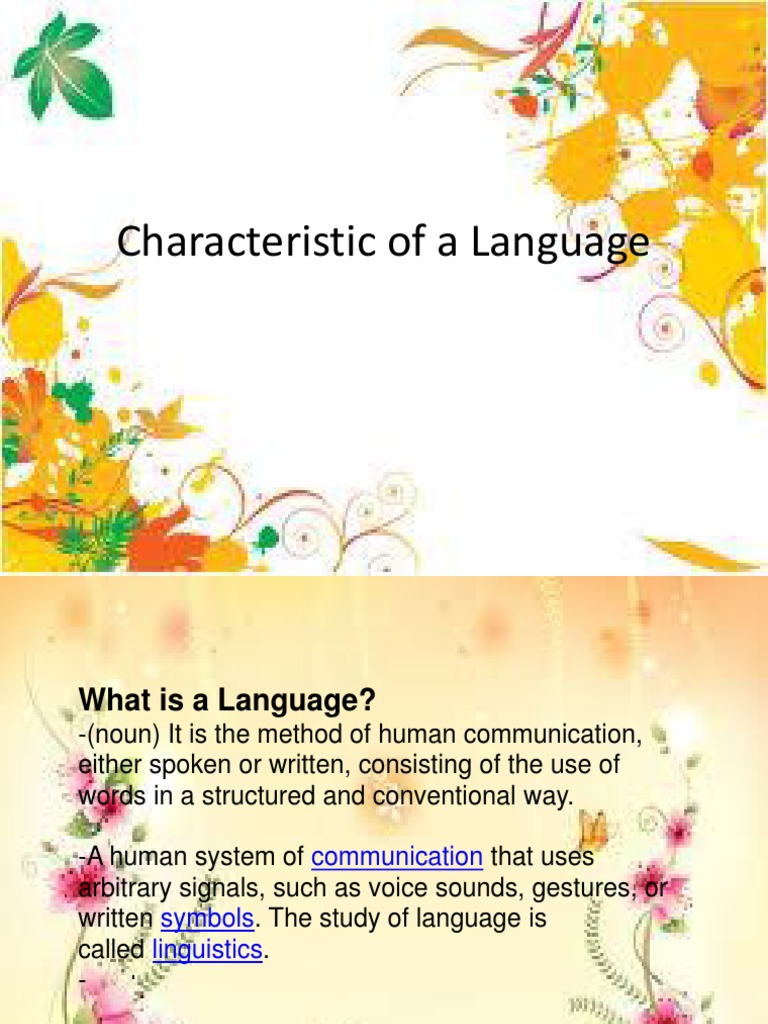Characteristic of A Language | PDF | Semantics | Semiotics