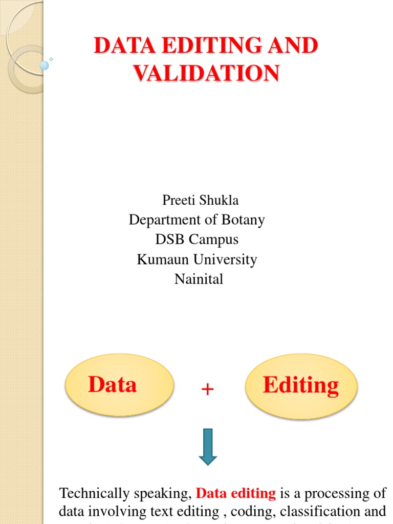 Data Editing and Validation Techniques | PDF | Mean | Median