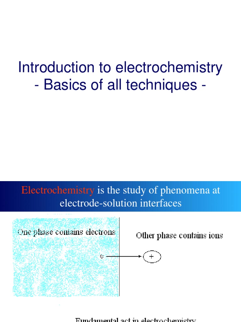 Introduction To Electrochemistry | PDF | Electrochemistry | Redox