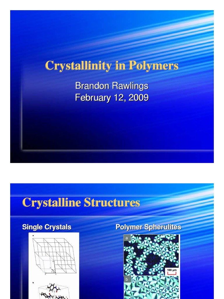 Crystallinity in Polymers-1 | PDF | Crystal | Differential Scanning ...