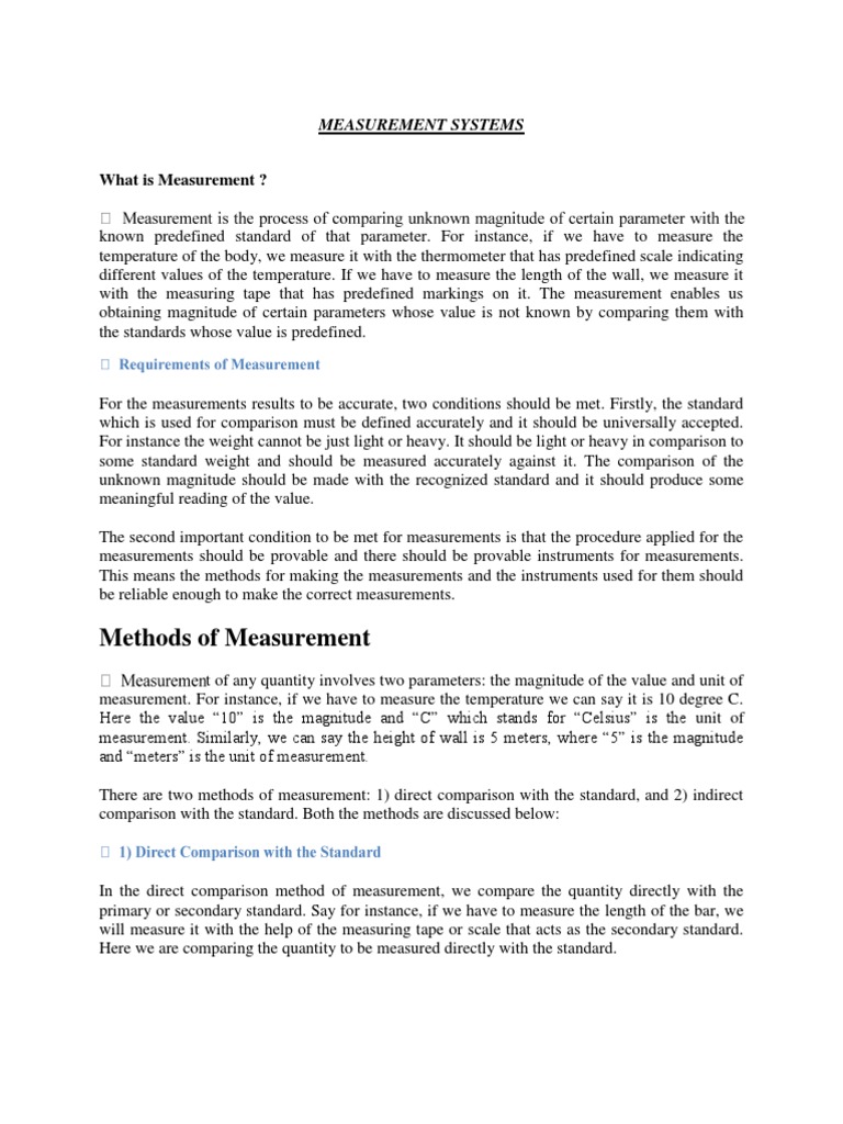 Measurement and Instrument Classification | PDF