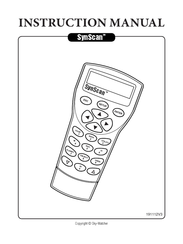 SynScan - HandControl Manual | PDF | Telescopic Sight | Astronomy