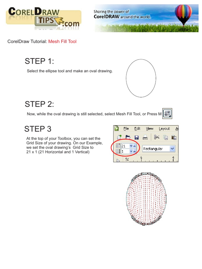 CorelDraw Mesh Fill Tool Tutorial | PDF | Computers