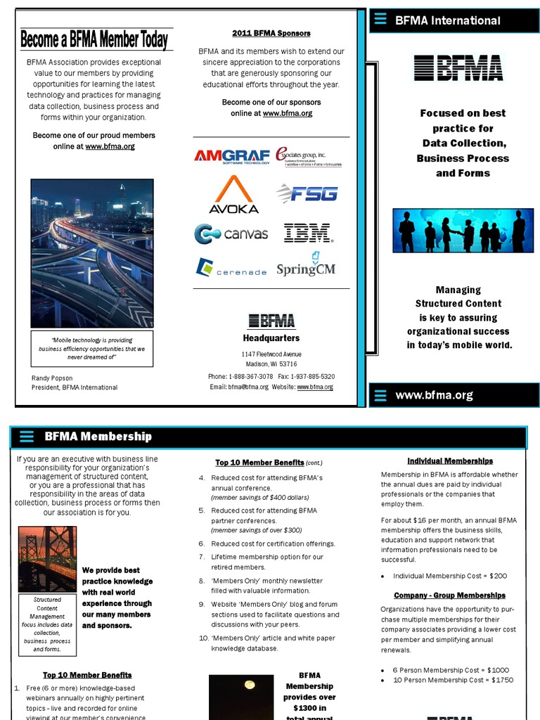 Bfma Membership Brochure | PDF | Business Process | Business