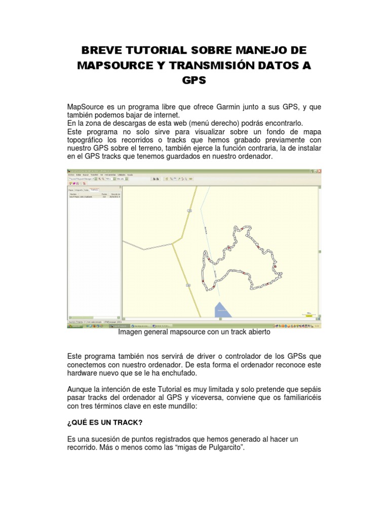 Breve Tutorial Sobre Manejo de Mapsource | PDF | Sistema de Posicionamiento Global | Archivo de ...