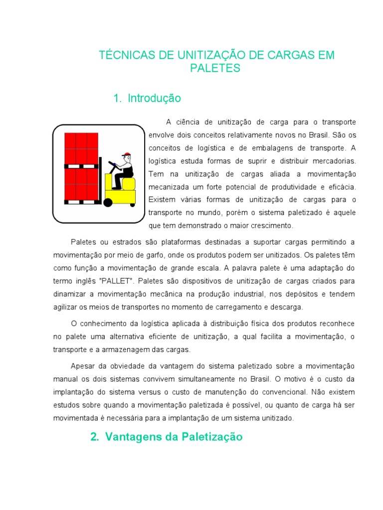 Técnicas de Unitização de Cargas em Paletes | PDF | Embalagem e ...