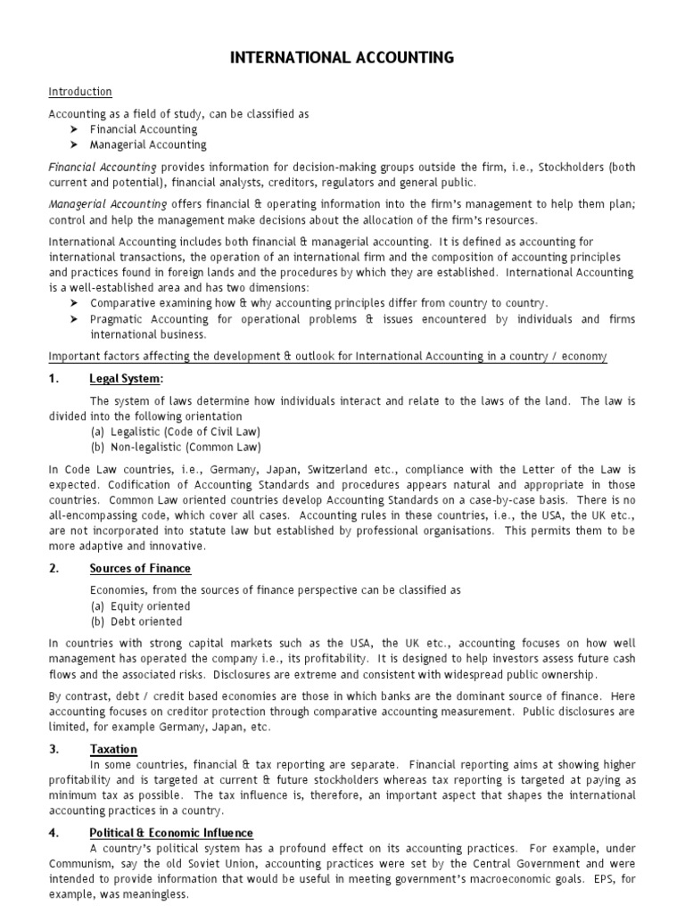 Understanding International Accounting Practices | PDF | Accounting ...