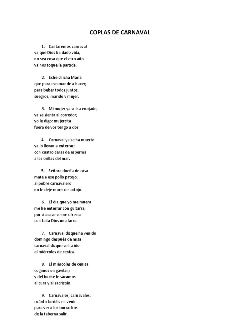 50 Coplas de Carnaval | Descargar gratis PDF | Carnaval