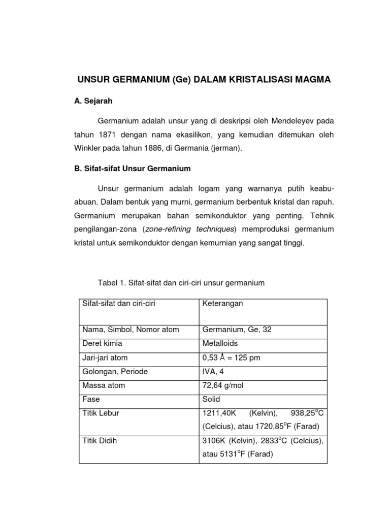 Unsur Germanium | PDF