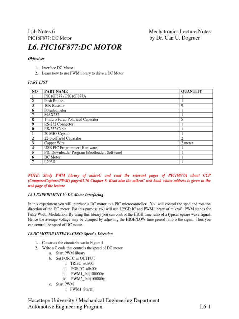 Lab 6 DC Motor | PDF | Science & Mathematics