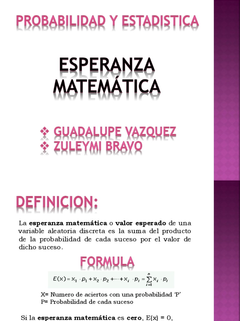 Esperanza Matematica | PDF