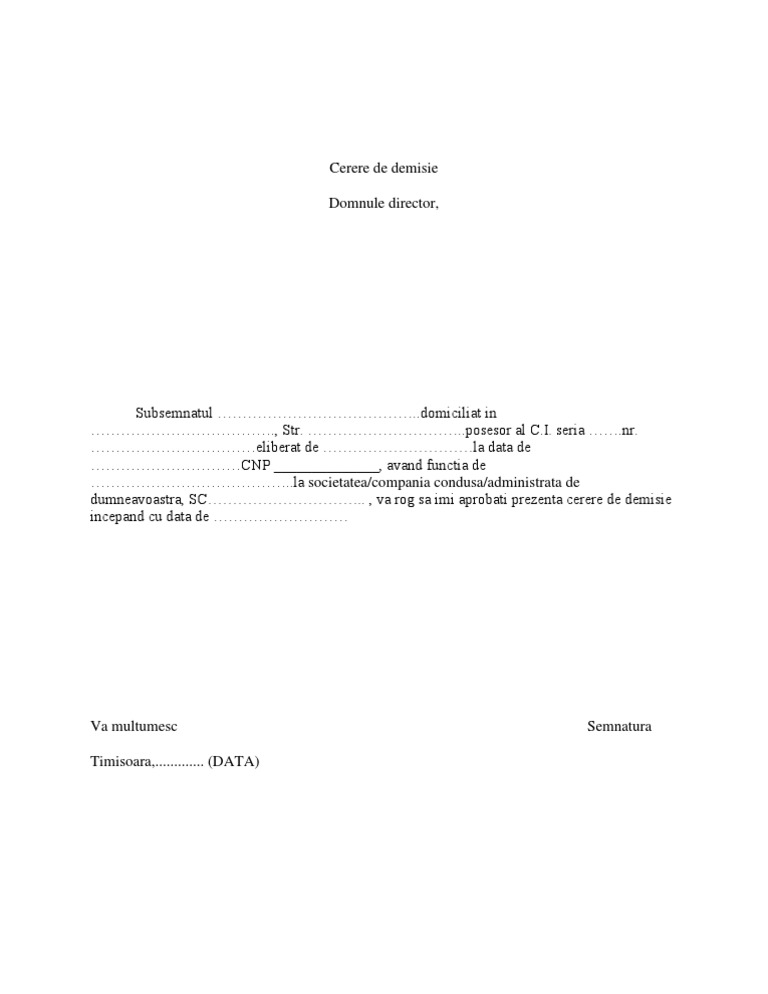 Cerere Demisie Fill And Sign Printable Template Onlin - vrogue.co