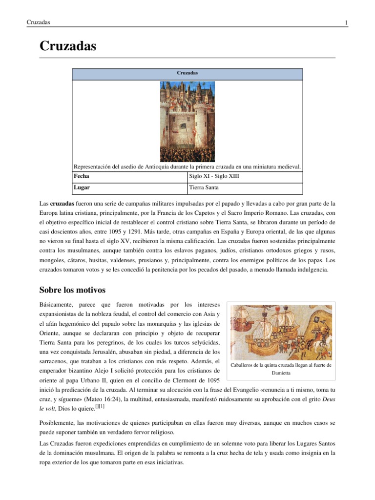 Las Cruzadas 1095-1291. Ocho Cruzadas PDF | Descargar gratis PDF ...
