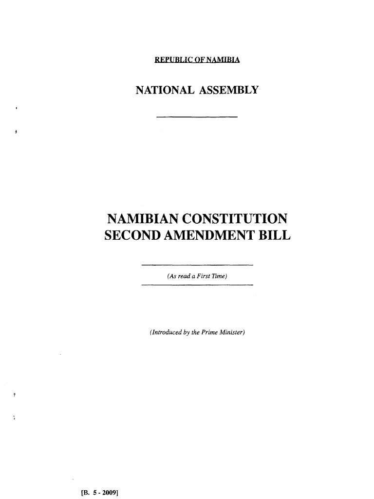 36 Namibian Constitution Second Amendment Bill | PDF | Namibia ...