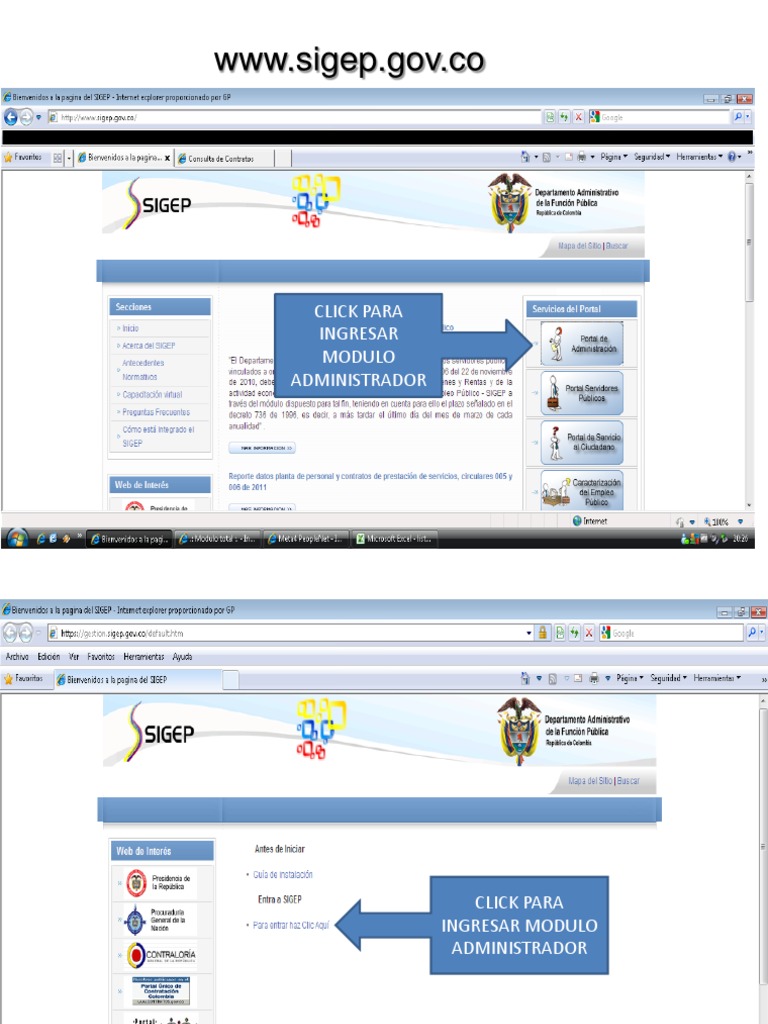 instructivo administrador sigep