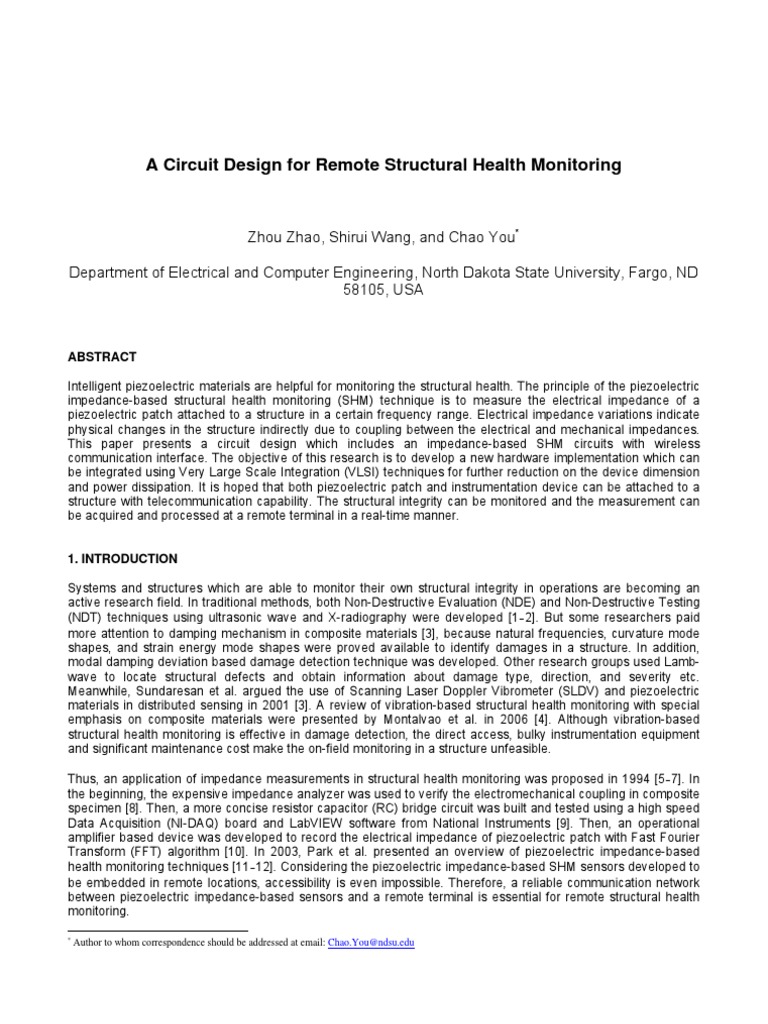 A Circuit Design For Remote Structural Health Monitoring | PDF ...