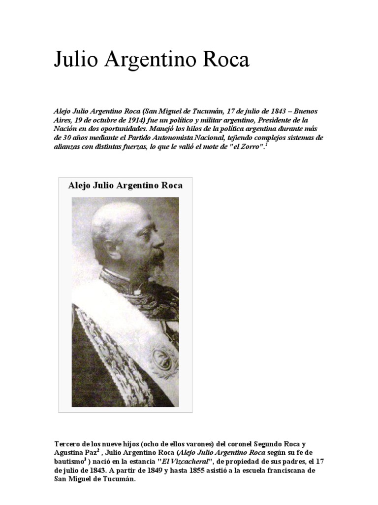 Julio Argentino Roca | Argentina | América del Sur