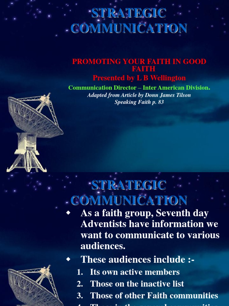 Strategic Communication: Promoting Your Faith in Good Faith Presented ...