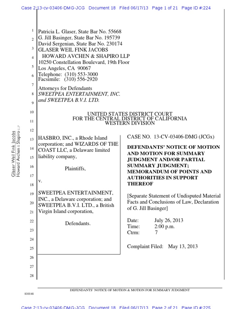 DDSJM | PDF | Summary Judgment | Declaratory Judgment